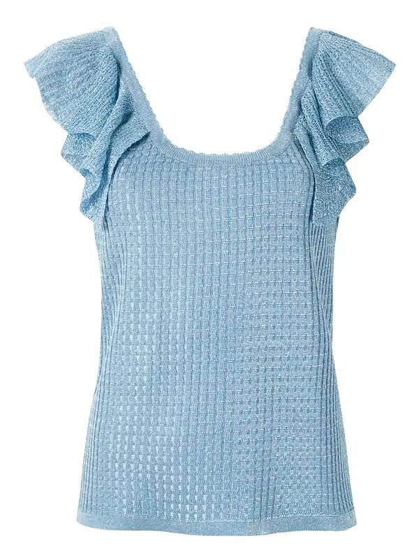 OLYMPIAH Sable Knitted Tank Top - Blue