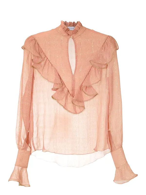 OLYMPIAH Versailles High Neck Shirt - Neutrals