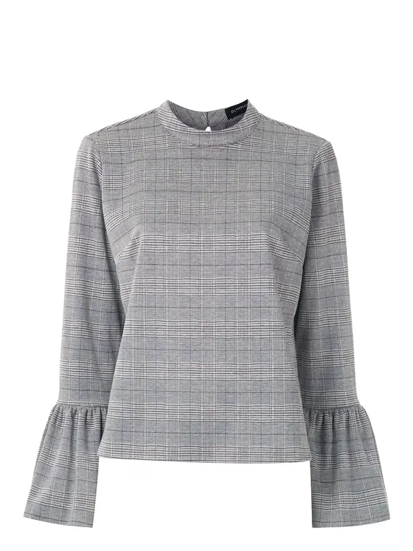 OLYMPIAH Plaid Long Sleeve Blouse - Multicolour