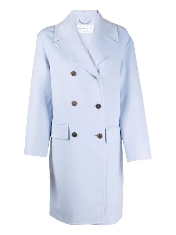 FERRAGAMO Double-breasted Coat - Blue