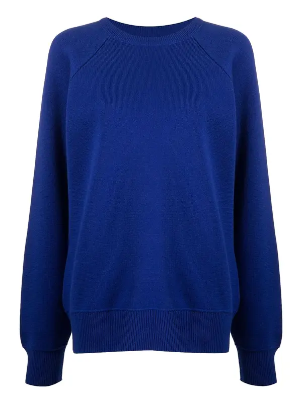 BARRIE Crewneck Cashmere-cotton Sweatshirt - Blue