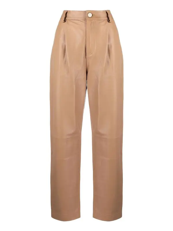 Red Valentino High-waist Leather Trousers - Neutrals
