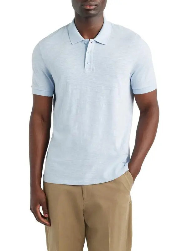 Vince Cotton Slub Jersey Polo - Playa Blue