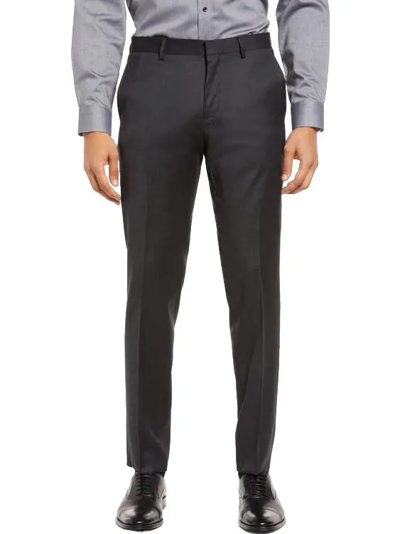 BOSS Genius Slim Fit Wool Suit Pants - Black