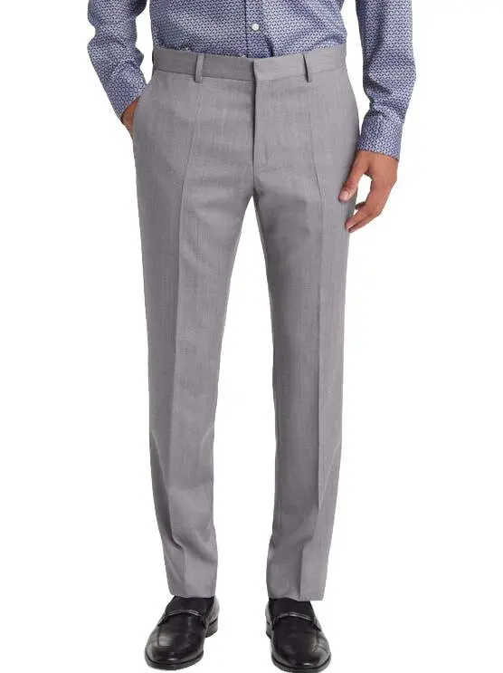 BOSS Genius Slim Fit Wool Suit Pants - Charcoal Grey