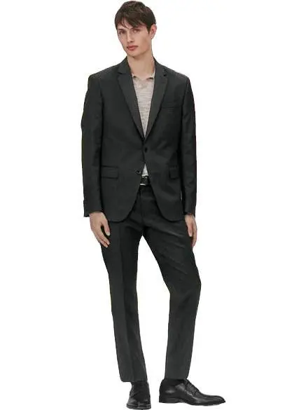BOSS Genius Slim Fit Wool Suit Pants - Dark Grey