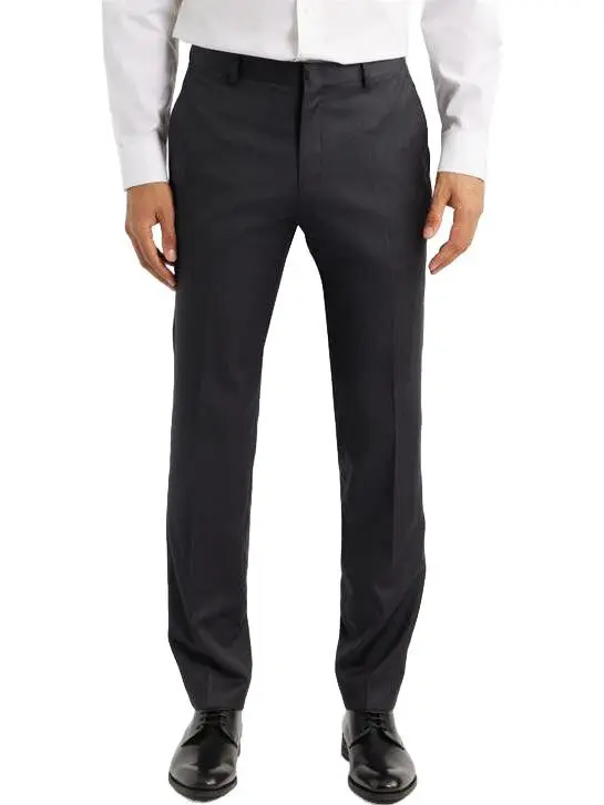BOSS Genius Slim Fit Wool Suit Pants - Dark Grey