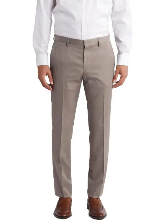 BOSS Genius Slim Fit Wool Suit Pants - Light Beige