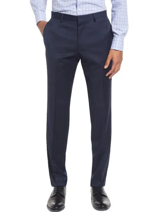 BOSS Genius Slim Fit Wool Suit Pants - Navy