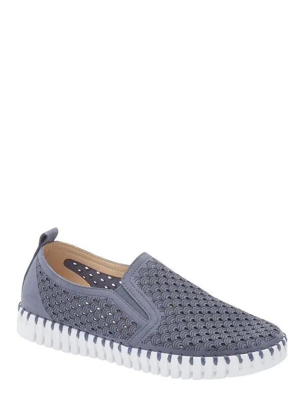 ILSE JACOBSEN Tulip Perforated Slip-on Sneaker - Grey Blue