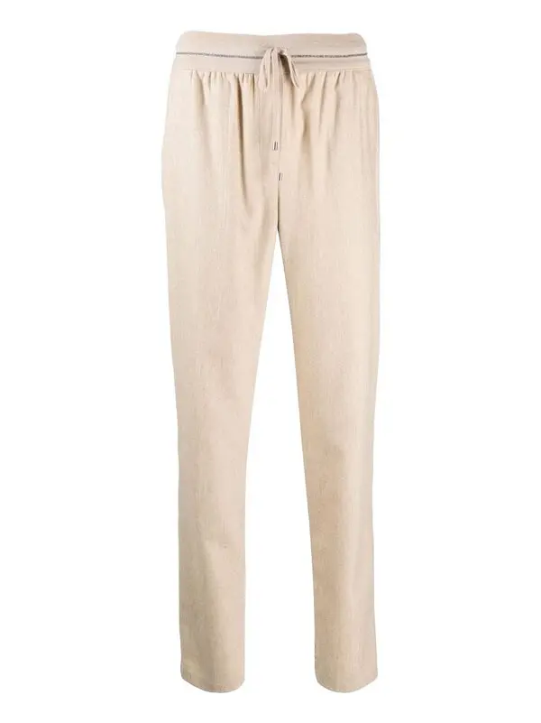 Lorena Antoniazzi Beige Virgin Wool Blend Trousers - Neutrals