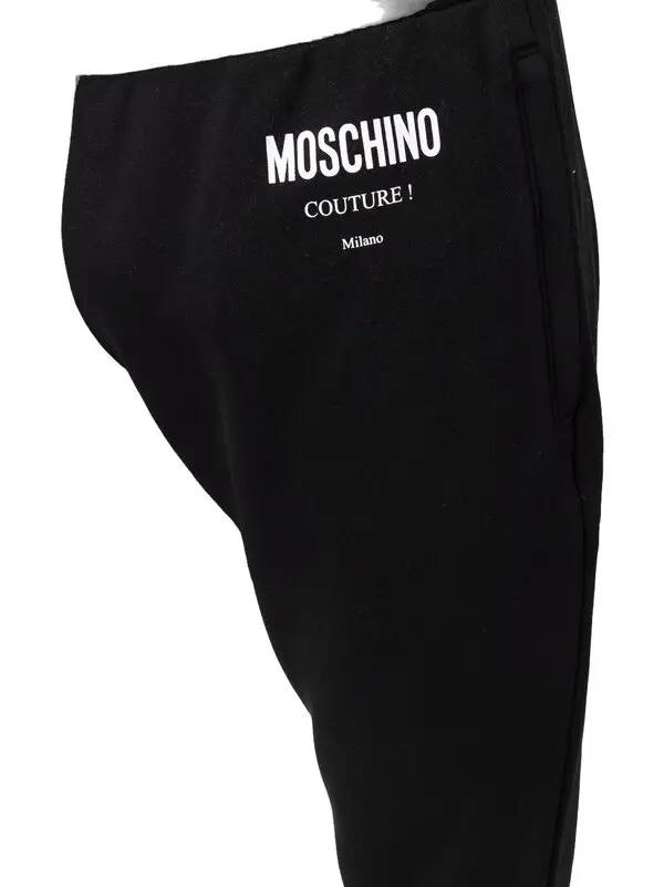 Moschino Logo-print Slim-cut Track Pants - Black