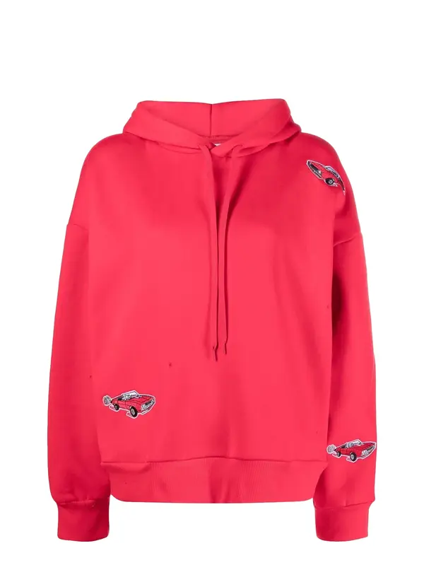 Natasha Zinko Car Embroidered Hoodie - Red