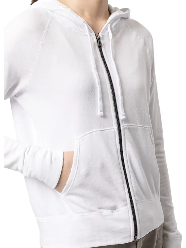 JAMES PERSE Zipped Drawstring Hoodie - White