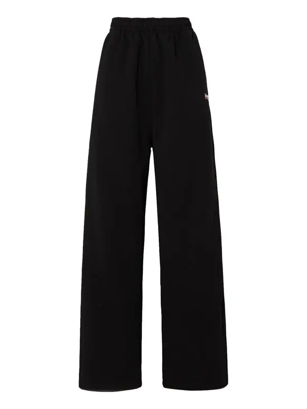 Balenciaga Embroidered Cotton-jersey Track Pants - Black