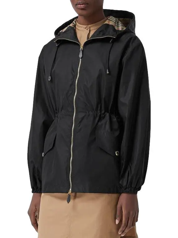 Burberry Binham Zip Hooded Nylon Jacket - Black