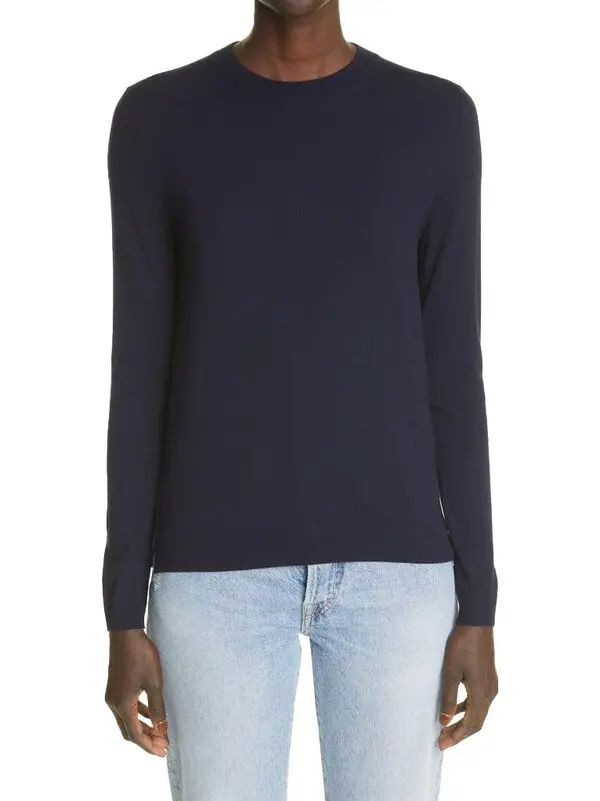 Partow Greta Virgin Wool Crewneck Sweater - Navy