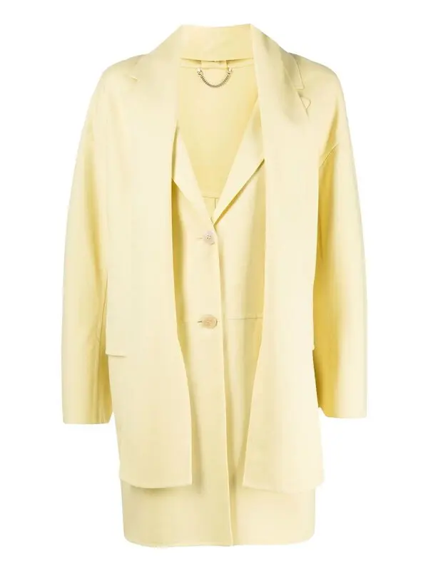 FERRAGAMO Single-breasted Virgin Wool Blazer - Yellow