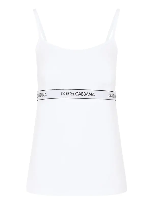 Dolce & Gabbana Logo-waistband Tank Top - White