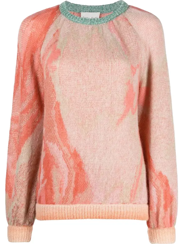 FORTE_FORTE Faded-knit Jumper - Pink