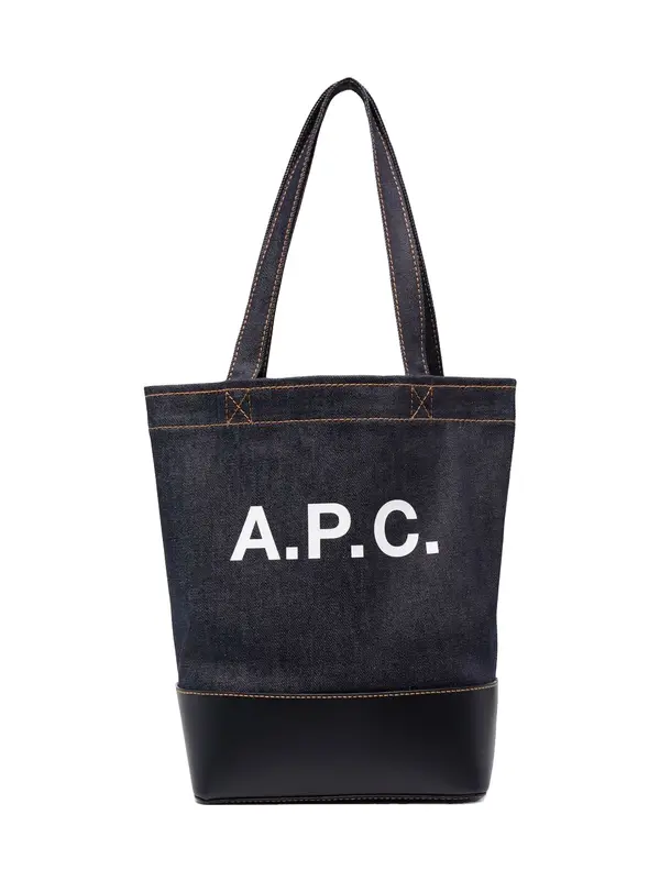 A.p.c. Denim Logo Tote Bag - Blue