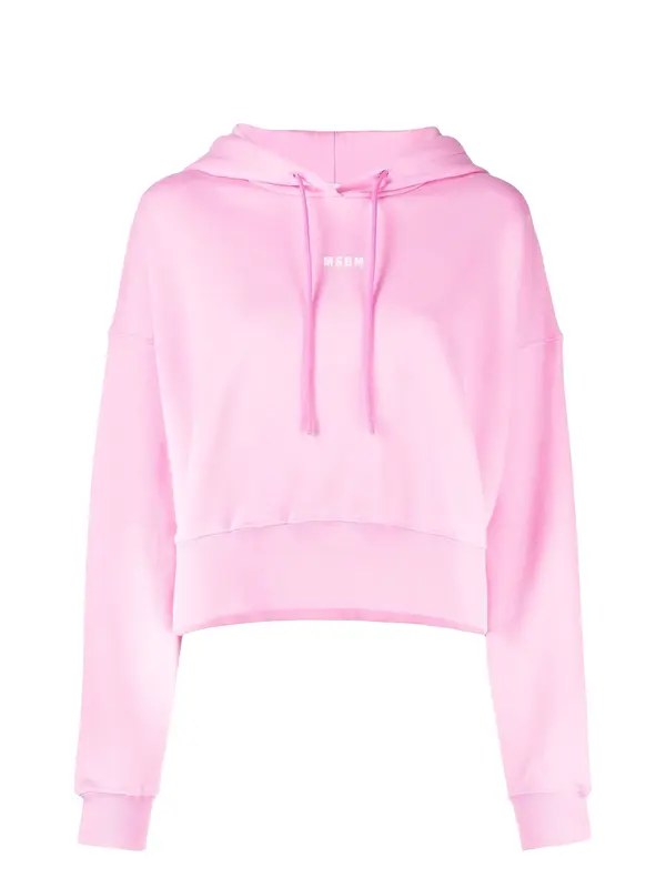 MSGM Logo-print Hoodie - Pink
