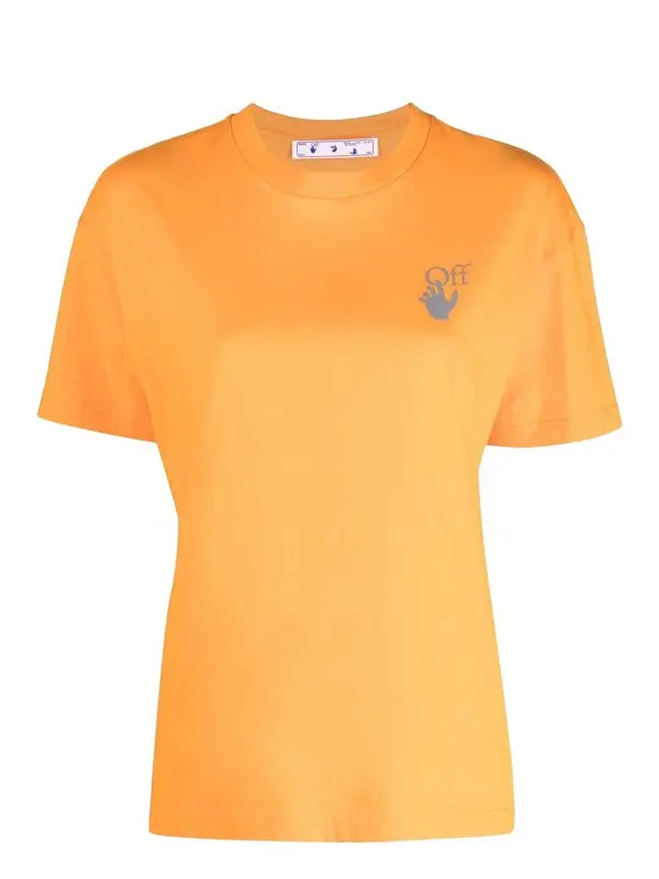 Off-White Arrows-print Cotton T-shirt - Orange