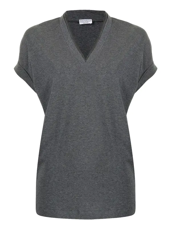 Brunello Cucinelli Cap-sleeve Knitted Top - Grey