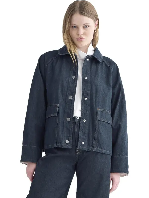 Everlane Cropped Denim Jacket - Garment-dyed Indigo