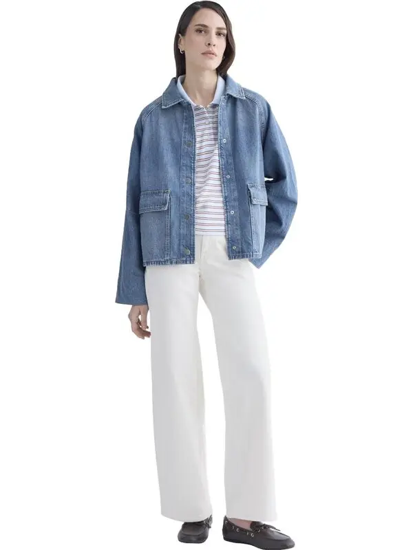 Everlane Cropped Denim Jacket - Medium Indigo