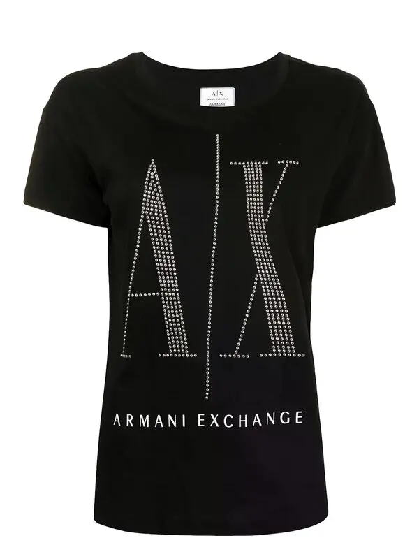 Armani Exchange Sequin-logo T-shirt - Black