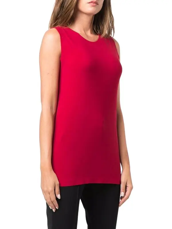 Norma Kamali Round Neck Tank Top - Red