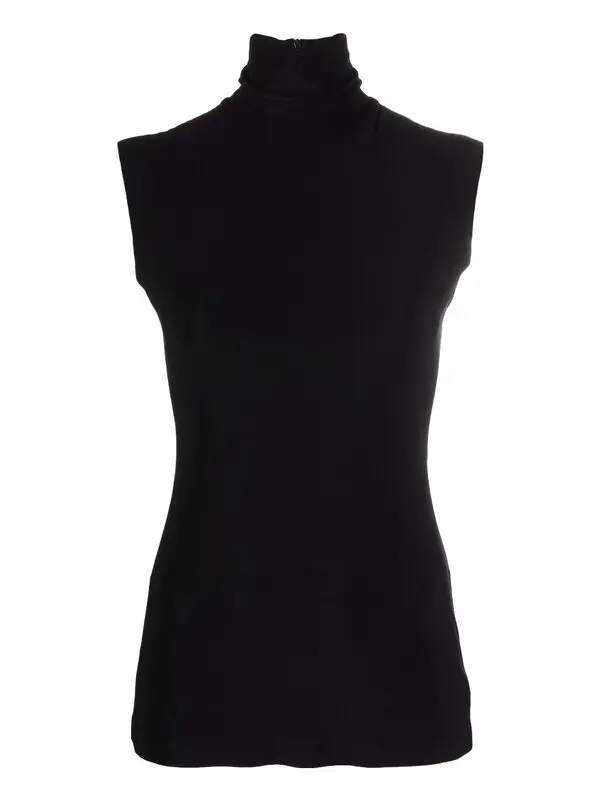 Norma Kamali Roll-neck Sleeveless Top - Black
