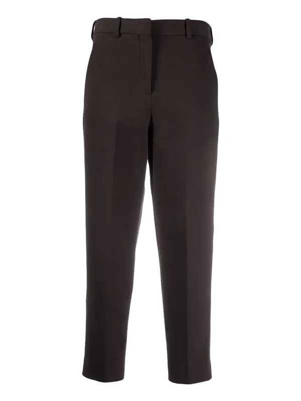 CIRCOLO 1901 Pressed-crease Cropped Trousers - Brown