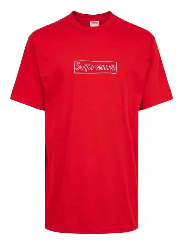 Supreme X Kaws Chalk Logo T-shirt - Red