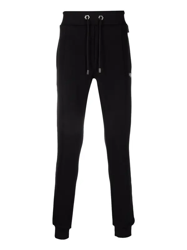 Philipp Plein Logo-patch Cotton Track Pants - Black