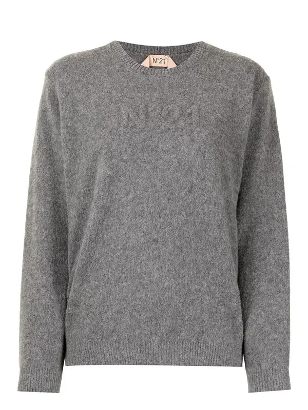 N°21 Embossed Logo Jumper - Grey