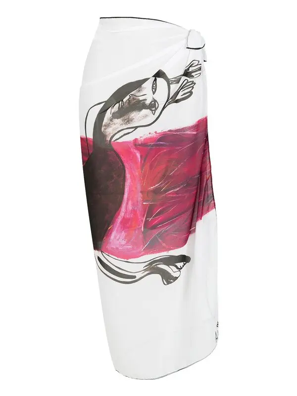 AMIR SLAMA Printed Beach Skirt - White