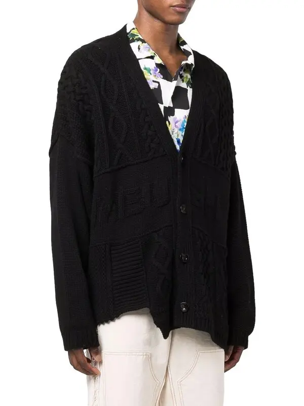 AMBUSH Patchwork Knitted Cardigan - Black