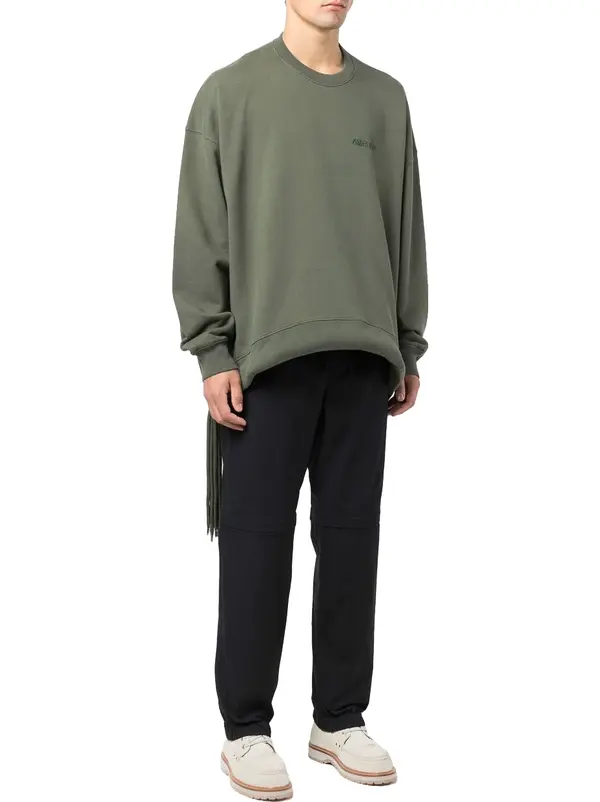 AMBUSH Fringed-hem Sweatshirt - Green