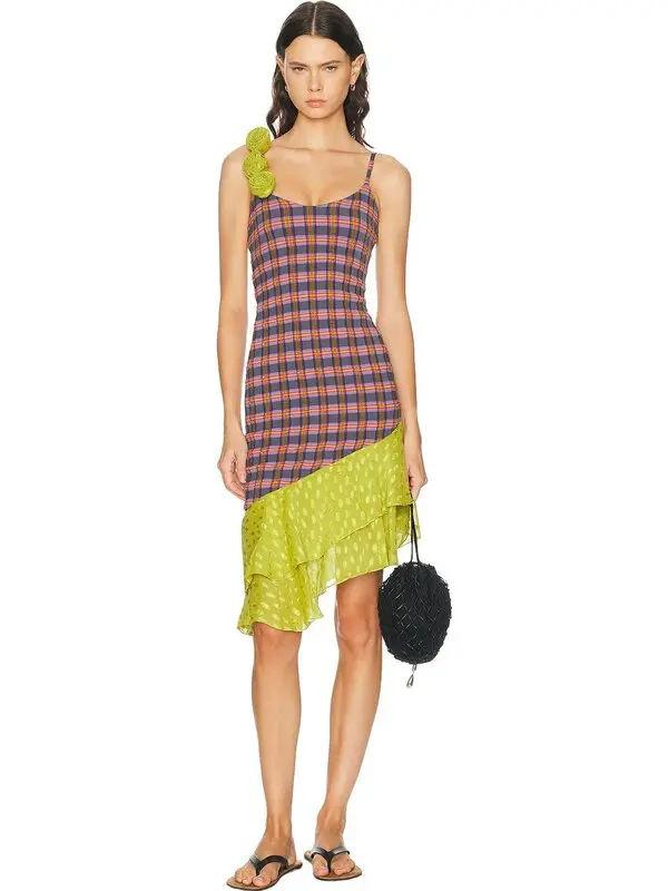 CARO LUNA Blanca Midi Dress - Multi & Green