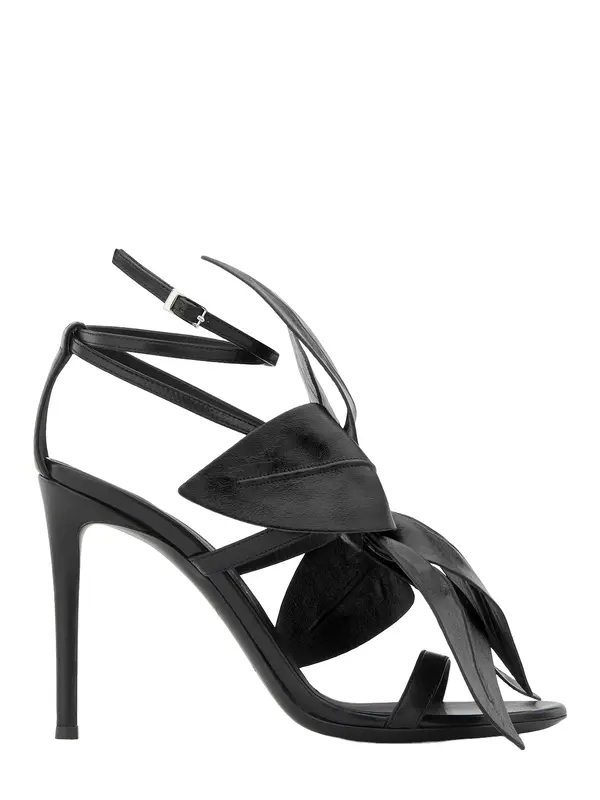 GIUSEPPE ZANOTTI 105mm Lilium Floral-embellished Sandals - Black