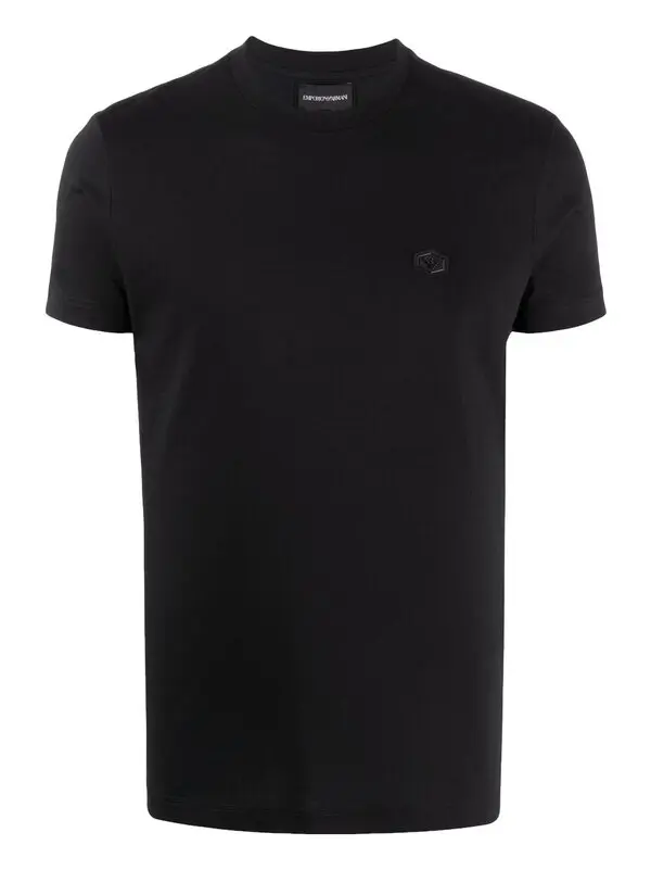 Emporio Armani Logo-patch Short-sleeved T-shirt - Black