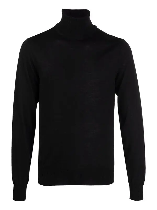 Emporio Armani Roll Neck Knitted Jumper - Black