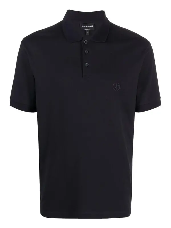 Giorgio Armani Logo-embroidered Polo Shirt - Blue