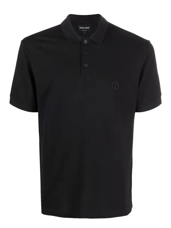 Giorgio Armani Classic Short-sleeve Polo Shirt - Black