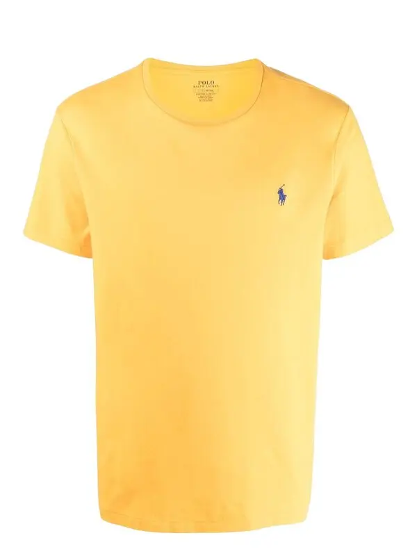 Polo Ralph Lauren Embroidered-logo Short-sleeved T-shirt - Yellow