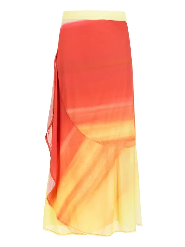 AMIR SLAMA Printed Midi Skirt - Orange