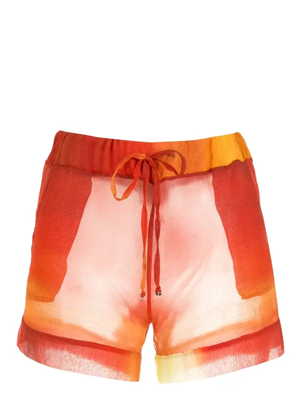 AMIR SLAMA Printed Silk Shorts - Orange