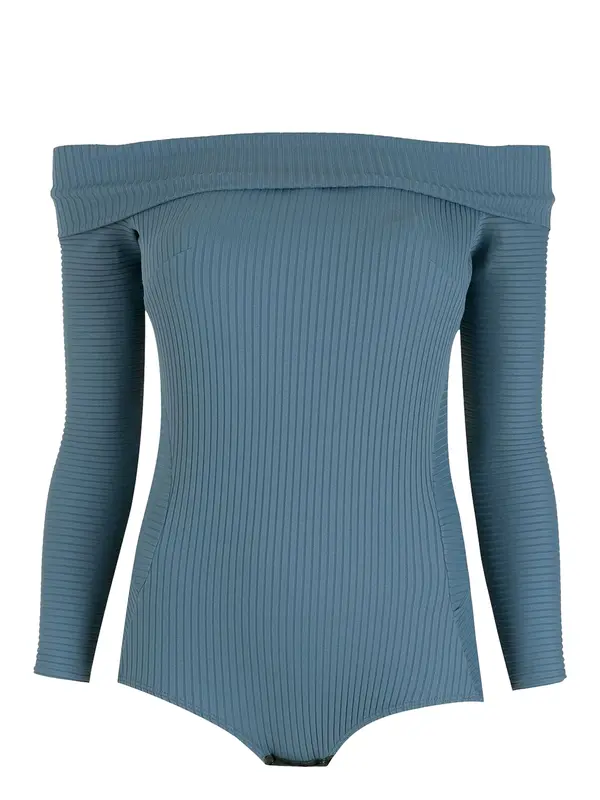AMIR SLAMA Off-shoulder Bodysuit - Blue